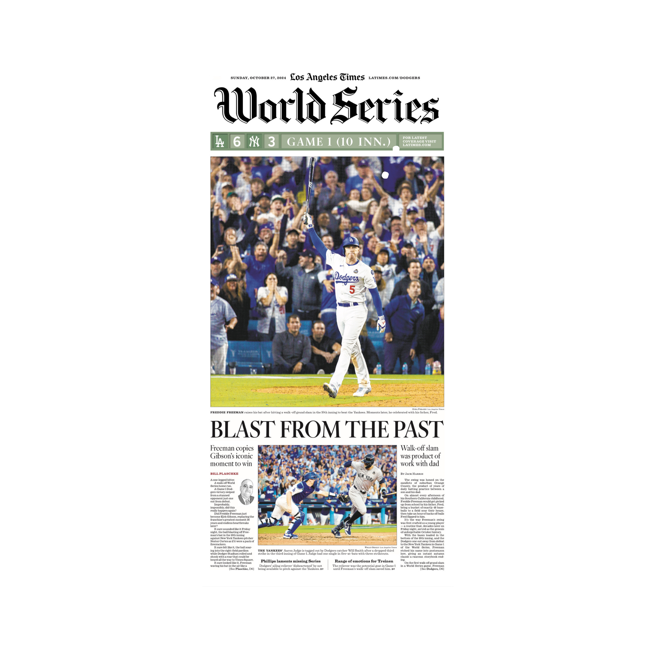 World Series Game 1: Blast from the past 10/27/24 paper – Shop LA Times