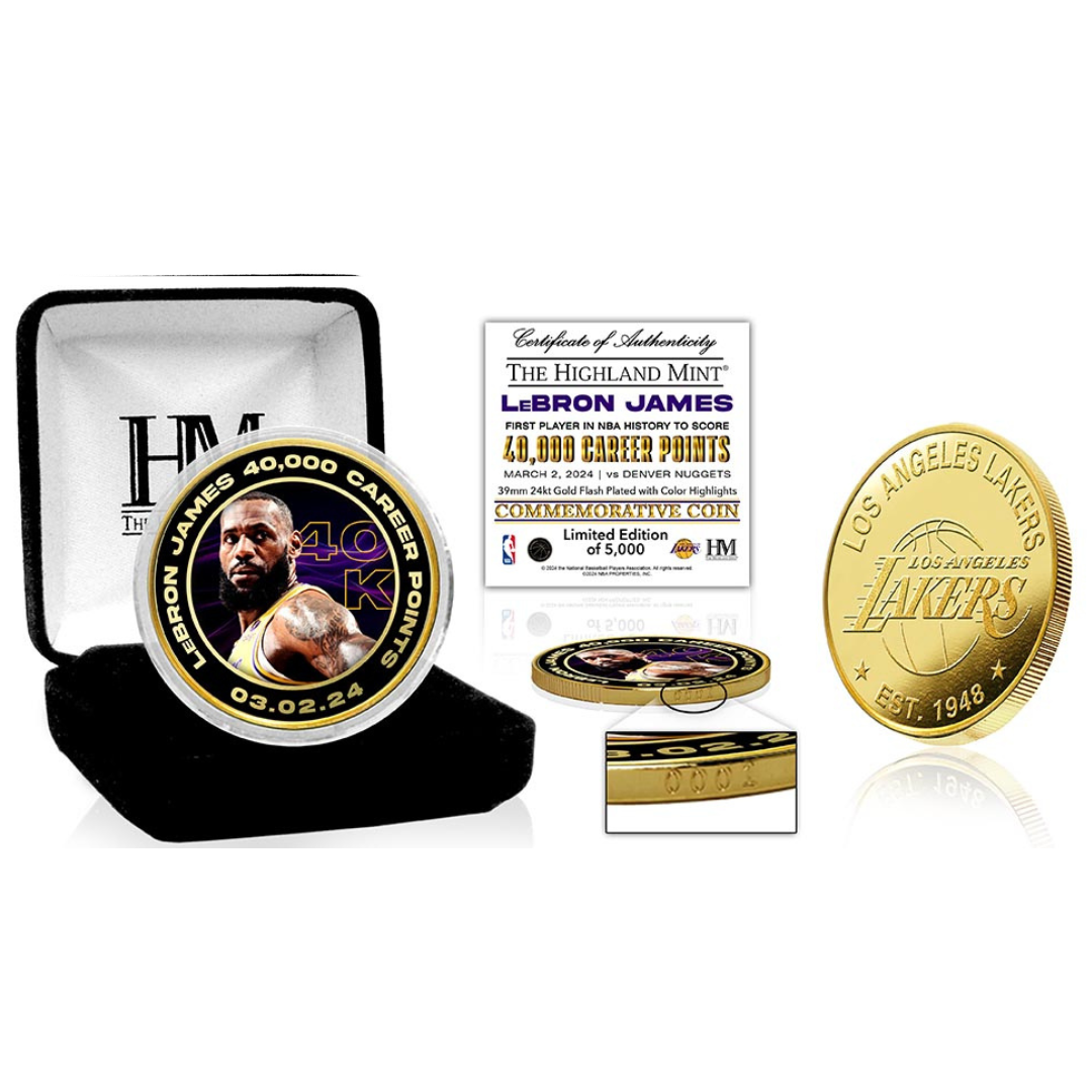 LeBron James 40,000 Career Points Gold Coin – Shop LA Times